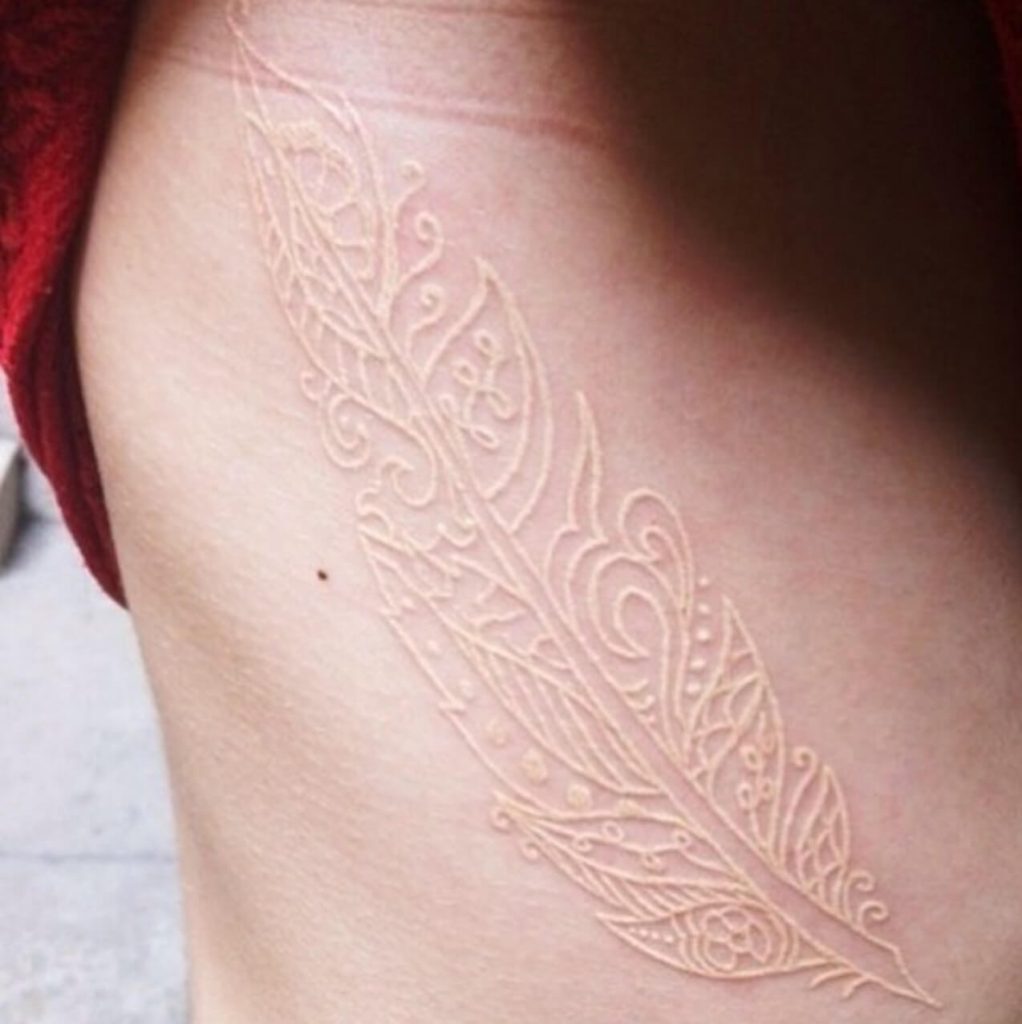 25+ Beautiful White Ink Tattoos That You Will Love It
