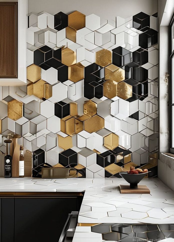 Unique Kitchen Tile Designs: Experiment with Size, Color, and Patterns