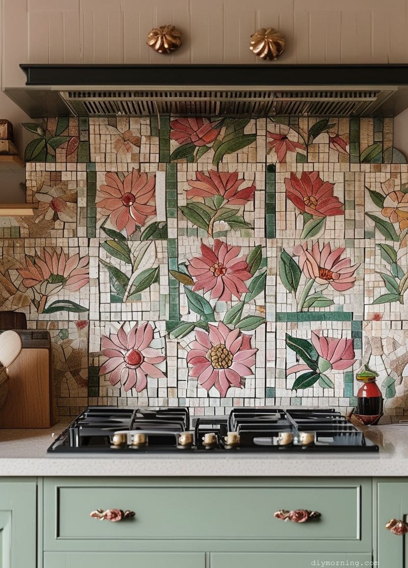 19+ Ceramic Tile Mosaic Kitchen Backsplash Designs & Ideas For 2026