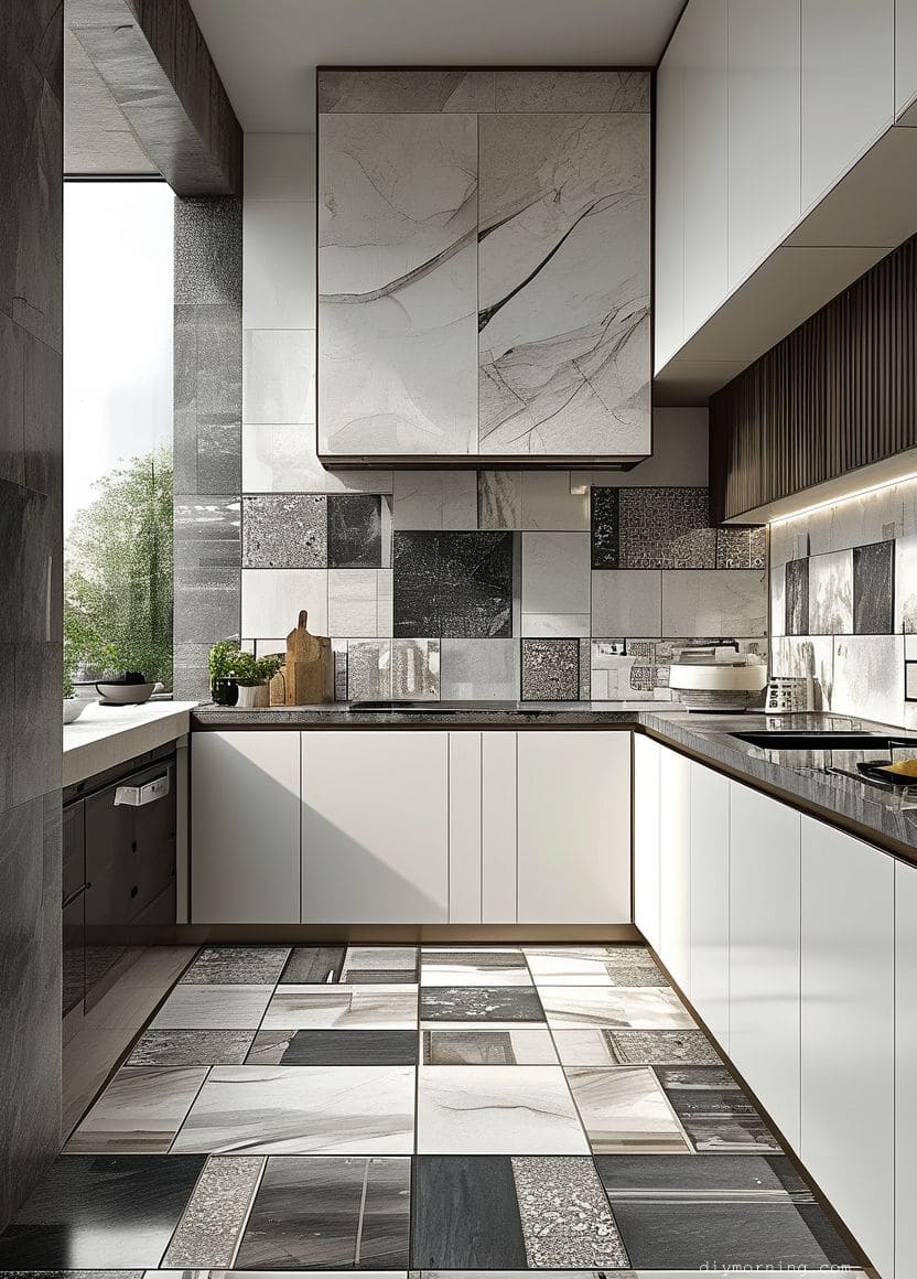 Unique Kitchen Tile Designs: Experiment with Size, Color, and Patterns